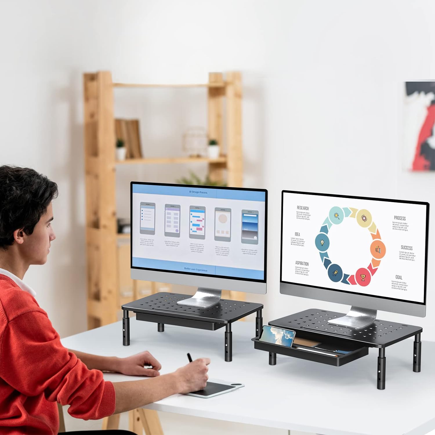 Zimilar 2 Pack Monitor Stand Riser with Drawer Review - The Gaming Mecca