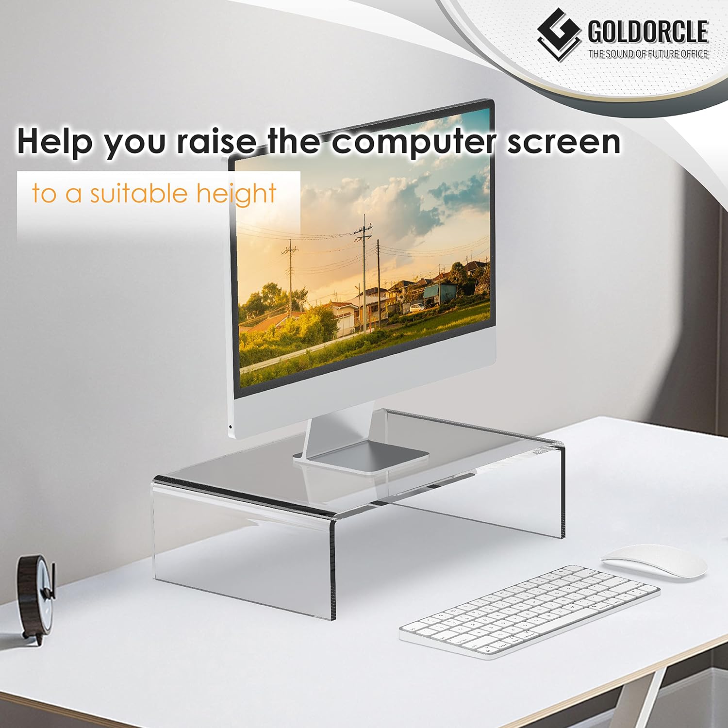 Best 1 GOLDORCLE Acrylic Monitor Stand Riser Review - The Gaming Mecca